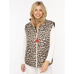 Zwillingsherz Damen Wendeweste ""Leo Teddy"", braun, Gr. M, Obermaterial: 100% Polyester, Westen, wendbar, mit Rei&szlig;verschluss, Herzanh&auml;nger,