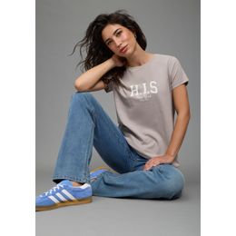 H.I.S. H.I.S Damen T-Shirt, grau, Gr. 44, bedruckt, Single Jersey, Obermaterial: 100% Baumwolle, Shirts, bedruckt, f&uuml;r die Freizeit, aus Baumwolle
