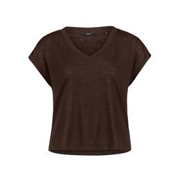 Zero Kurzarm-Shirt mit V-Ausschnitt in Chocolate Plum | Gr.: 38