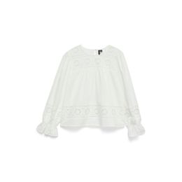 V&eacute;ro Moda Vero Moda Detail LS Top WVN Bluse in Snow White | Gr.: XL
