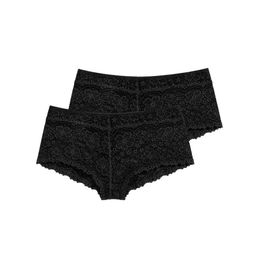 Nina von C. Damen Hipster "2er Pack Damen Hipster Millefleurs", Gr. 38, schwarz, Obermaterial: 52% Viskose CV. 40% Modal CMD. 8% Elasthan EL.,