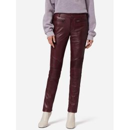 RICANO Damen Bikerhose "Lederhose Donna"brombeer, Gr. L, Obermaterial: 100% Ziegennappaleder GONA., Hosen, Handgefertigt aus echtem Leder