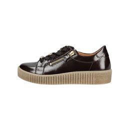 Gabor Damen Sneaker "Gabor Sneaker Leder", Gr. 38,5mocca lack, Leder, Schuhe