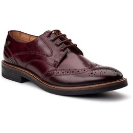 Base London York Leder Herren Bordo Brogues Schuhe
