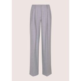 Madeleine Mode MADELEINE Damen Stoffhose "Bundfaltenhose Fischgrathose mit weitem Schnitt", wei&szlig;, Modern, Gr. 20, Obermaterial: 64% Polyester PES. 34% Viskose CV.