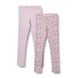 Wheat M&auml;dchen Trainingsshorts "Wheat 2 Leggings Jules"pink blau flowers, Gr. 98, 95% Baumwolle (Bio), 5% Elasthan, Hosen