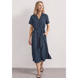 Street One Damen Maxikleid, blau, Gr. 44, gemustert, Stoff, 88% Viskose, 12% Polyamid, Kleider, mit grafischem Muster