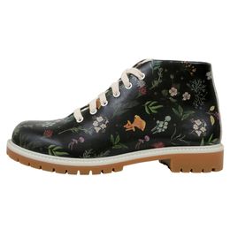 DOGO Damen Schn&uuml;rboots "Shortcut Boots Hedge-Hug Damen Stiefeletten, Shortcut Boots", Gr. 39schwarz, Lederimitat, Schuhe, Handgefertigt