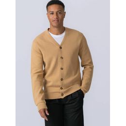 TEESHOPPEN Herren Cardigan "TEESHOPPEN Cardigan Cardigan", beige, Gr. M, Obermaterial: 39% Baumwolle, 34% Polyester, 27% Viskose, Strickjacken