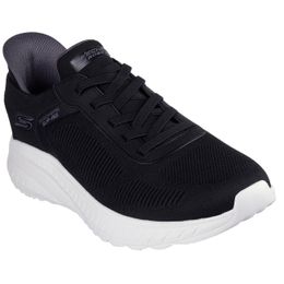 Skechers Herren Slip-On Sneaker "BOBS SQUAD CHAOS-SOLID STEP", Gr. 48,5, schwarz, Textil, Schuhe, Schlupfschuh, Slipper, Sneaker zum Schlupfen