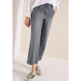Cecil Damen Loose-fit-Jeans "Style Neele", grau, Gr. 32, unifarben, Denim/Jeans, Obermaterial: 82% Baumwolle, 17% Polyester, 1% Elasthan. Futter: 52%