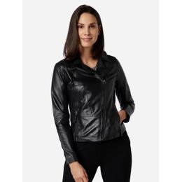 RICANO Damen Bikerjacke "Lederjacke Sally"schwarz, Gr. XL, Obermaterial: 100% Lammnappaleder LANA. Futter: 100% Polyester PES., Jacken, Handgefertigt