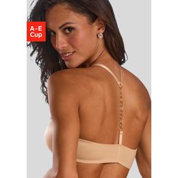 JETTE Damen Push-up-BH, Gr. 70, braun, Microtouch, Obermaterial: 60% Polyamid, 35% Polyester, 5% Elasthan, BHs, mit B&uuml;gel und edlem Kettendetail