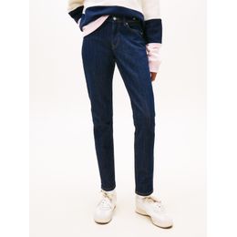 Tommy Jeans Damen Slim-fit-Jeans "TJLUCY MR SLIM"denim schwarz, Gr. 30, unifarben, Denim/Jeans, Obermaterial: 99% Baumwolle, 1% Elasthan, Jeans