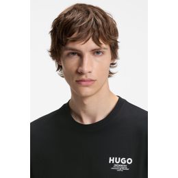 Hugo Herren T-Shirt "Nesptee"schwarz001, Gr. M, unifarben, Single Jersey, Obermaterial: 100% Baumwolle, Shirts, Rundhalsausschnitt, Regular Fit,