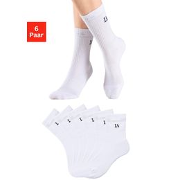 active by Lascana LASCANA ACTIVE Damen Tennissocken "Sportsocken Damen, Laufsocken, Wandersocken", Gr. 35, wei&szlig;, Baumwollmischung, unifarben, Socken, mit Baumwoll