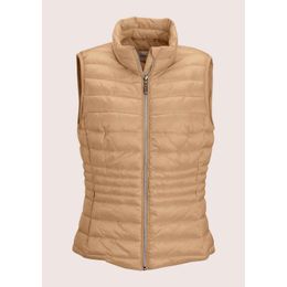 Madeleine Mode MADELEINE Damen Kurzweste "Steppweste Verk&uuml;rzte Steppweste f&uuml;r Damen", beige, Modern, Gr. 38, Obermaterial: 100% Polyamid PA., Westen, Steppweste