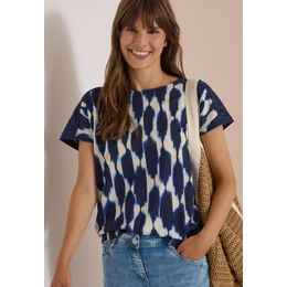 Cecil Damen T-Shirturban dunkelblau, Gr. L, bedruckt, Jersey, Obermaterial: 50% Baumwolle, 50% Modal, Shirts, Sommershirt, Elastikbund,