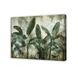 WALLARENA Leinwandbild Bl&auml;tter in Gr&uuml;n | Gr.: 120 x 80 cm