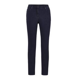 GOLDNER Damen Regular-fit-Jeans "Kurzgr&ouml;&szlig;e Lange Freizeithose BELLA mit Formbund", blau, Gr. 21, Obermaterial: 65% Baumwolle CO. 31% Polyester PES.