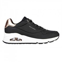 Skechers - "Uno Stand On Air" Sneaker f&uuml;r Damen, Keilabsatz (Schwarz/Metallic)