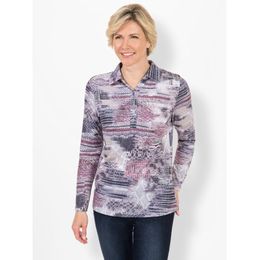 WITT WEIDEN Poloshirt in mauve-anthrazit-bedruckt | Gr.: 40