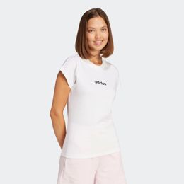 Damen T-Shirt "W LIN SJ T", schwarz-wei&szlig;, Gr. S, adidas Sportswear, Obermaterial: 100% Baumwolle, Shirts, sportlicher Stil, Kurzarm, ohne Verschluss,