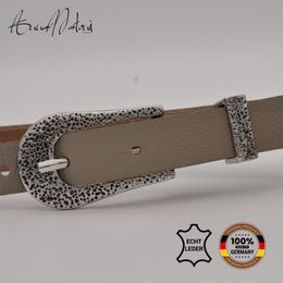 AnnaMatoni Damen Lederg&uuml;rtel "AnnaMatoni Damen Lederg&uuml;rtel in hochwertigem Kunstfell in Leo", beige, Gr. 120, 100% Leder, G&uuml;rtel