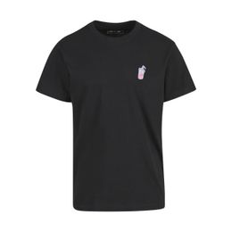 MisterTee Herren T-Shirt "MisterTee Herren Good Vibes Drink Tee EMB", schwarz, Gr. M, bedruckt, 100% Baumwolle, Shirts