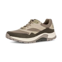 ROLLINGSOFT Herren Keilsneaker, Gr. 7,5, beige, Mesh, Veloursleder, Schuhe, Freizeitschuh, Halbschuh, Schn&uuml;rschuh mit Wechselfu&szlig;bett, Weite G