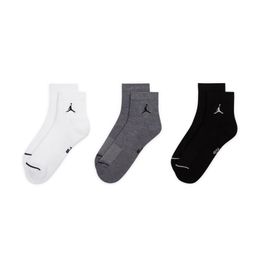 Nike Damen Funktionssocken "U J ED CUSH POLY ANKLE 3PR 144", Gr. Mmulti, color, Obermaterial: 97% Polyester, 2% Elasthan, 1% Nylon, Socken,