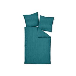 Traumschlaf Bettw&auml;sche Stripe in petrol | Gr.: 140x200 cm (70x90 cm)