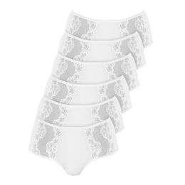 Nina von C. Damen Taillenshaper "6er Pack Damen Taillenslip Slipboutique", Gr. 38, wei&szlig;, Obermaterial: 93% Baumwolle CO. 7% Elasthan EL., Unterhosen