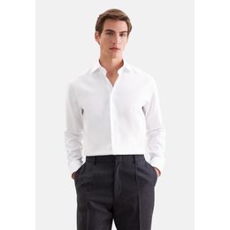 Seidensticker Herren Businesshemd "Schwarze Rose", wei&szlig;, Gr. 43, Strukturmuster, 100% Baumwolle, Hemden, Regular 1/1 Extra lang Kentkragen Struktur