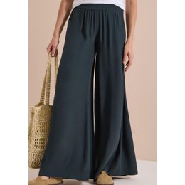 Cecil Damen Stoffhose, grau, Gr. M, unifarben, Web, Obermaterial: 100% Viskose, Hosen, Loose Fit, Viskose, feine Struktur