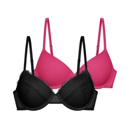 Dorina Damen B&uuml;gel-BH "Muriel", Gr. 80, pink, Obermaterial: 61% Polyamid, 31% Polyester, 7% Elasthan, 1% sonstige Fasern, unifarben, BHs, mit zarten
