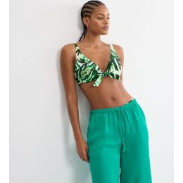 Triumph Damen B&uuml;gel-Bikini-Top "Summer Palm W", gr&uuml;n, Gr. 38, Microfaser, Obermaterial: 55% Polyamid, 45% Elasthan, Bikini-Oberteile, weich und