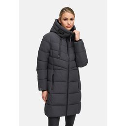 Marikoo Damen Winterjacke "Natsukoo XVI", grau, Gr. L, Obermaterial: 100% Polyester, Jacken, Stepp Mantel mit gro&szlig;er Kapuze