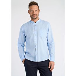 JACK'S INN 54 JACK&rsquo;S Herren Leinenhemd "Leinenhemd (Langarm) Regular Fit", blau, Gr. XL, Obermaterial: 55% Leinen, 45% Baumwolle, Hemden