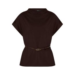 Zero Kurzarm-Shirt mit G&uuml;rtel in Chocolate Plum | Gr.: 38
