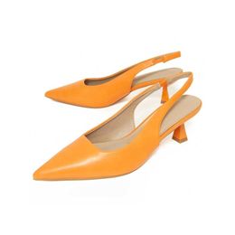 Montevita Pumps High Heel Schuh mit offenem Absatz und geschlossener Spitze in Orange | Gr.: 39