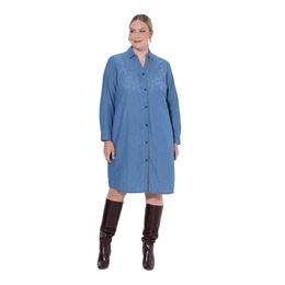 MIAMODA Kleid in mid blue denim | Gr.: 54