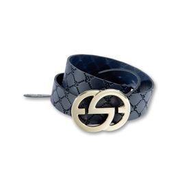 Silbergift Damen Lederg&uuml;rtel "Lederg&uuml;rtel mit Rautenpr&auml;gung und Designschlie&szlig;e", blau, Gr. 90, Rindsleder, G&uuml;rtel