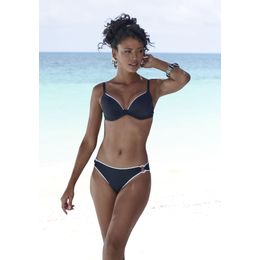 Vivance Damen B&uuml;gel-Bikini-Top "Lorena", schwarz, Gr. 38, unifarben, Recycling-Polyamid, Bikini-Oberteile, mit kontrastfarbenem Piping