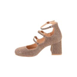 Les Trop&eacute;ziennes par M Belarbi Delphine &ndash; Ballerinas mit Absatz aus Leder Beige | Gr.: 40