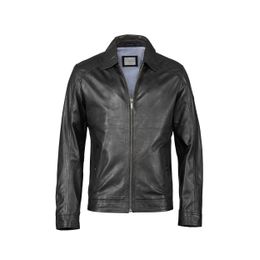 Bugatti Herren Lederjacke "BUROMEO", schwarz, Gr. 52, uni, Obermaterial: 100% Lammleder LEL., Jacken, mit Druckkn&ouml;pfen und Hemdkragen