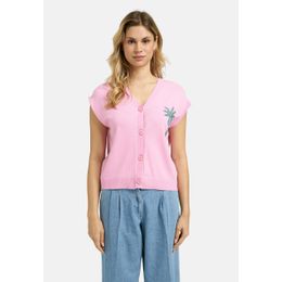 Milano Italy Damen Strickweste, pink, Gr. XL, unifarben, Feinstrick, Material: 70% Viskose, 30% Polyester, Westen, aus Feinstrick
