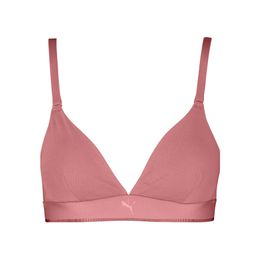 Puma Damen Bralette "Puma WOMEN COTTON TRIANGLE BRALETTE 1P", Gr. XXL, rosa, Jersey, Obermaterial: 88% Baumwolle, 12% Elasthan, BHs, herausnehmbare
