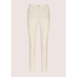 Madeleine Mode MADELEINE Damen Stoffhose "Jerseyhose Baumwollhose mit Nadelstreifen", wei&szlig;, Modern, Gr. 46, Obermaterial: 96% Baumwolle CO. 3% Elasthan EL. 1%