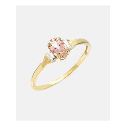 Diamant L'&eacute;ternel Ring aus 375 Gelbgold mit Morganit | Gr.: 56